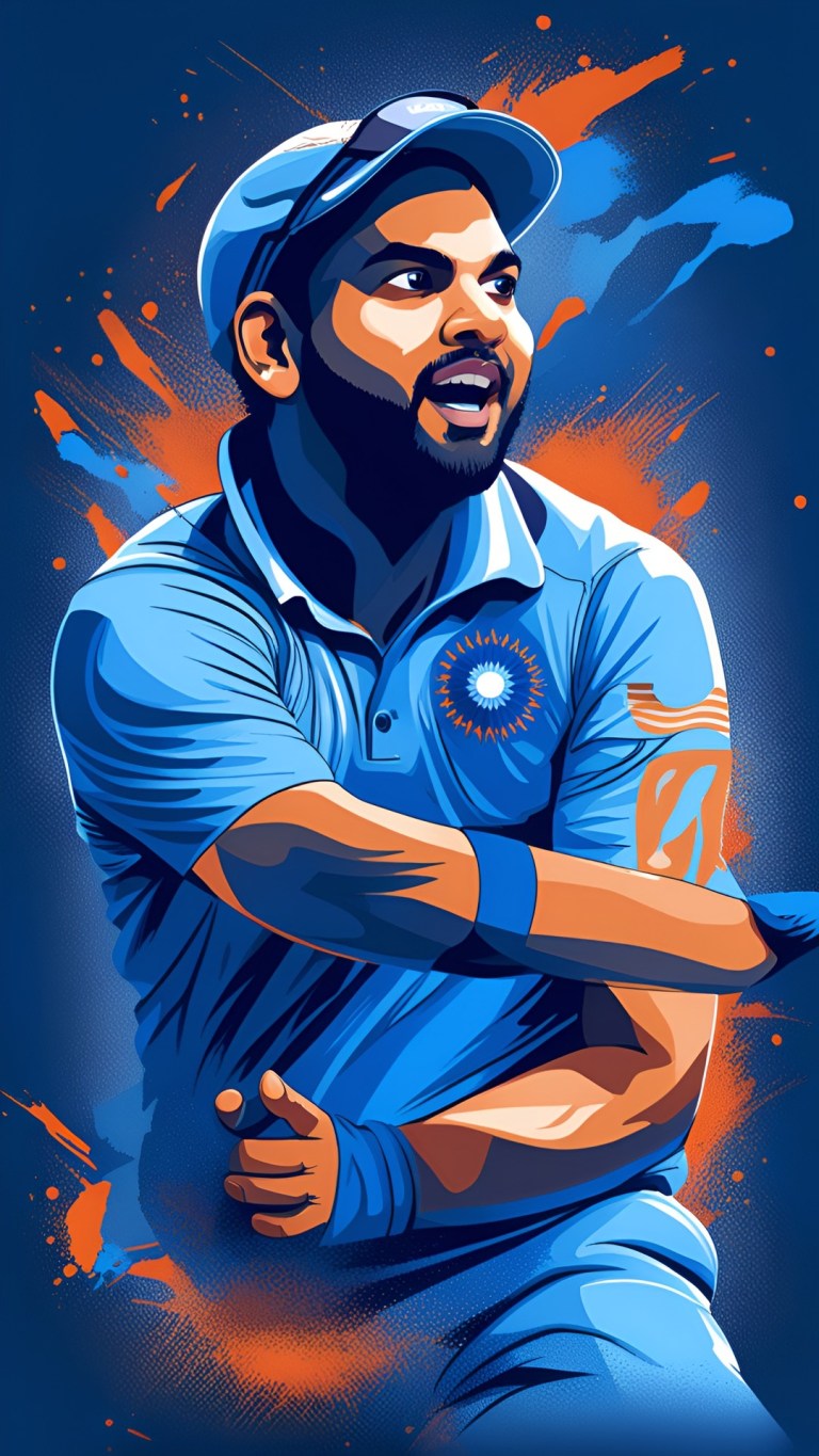 Celebrating Rohit Sharma: A Stunning Vector Art Tribute to the Team ...
